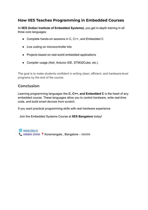 Ppt Top Programming Languages In Embedded Systems Course C C Embedded C Powerpoint