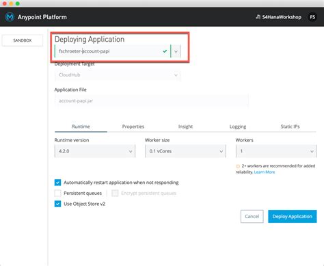 Module 3 Lab 2 Deploy The Account Process Api Sap Api Led Connectivity Workshop