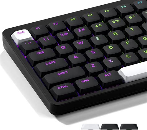 Gmkwtl Xvx Low Profile Black Keys Shine Through Pbt Double Shot Keyboard Keys Compatibility 60