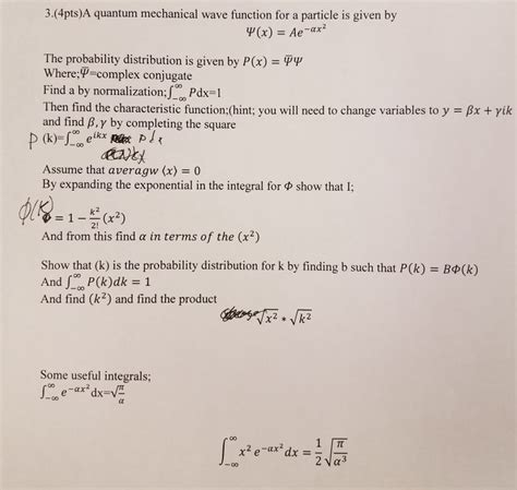 Solved Pts A Quantum Mechanical Wave Function For A Chegg