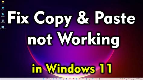 How To Fix Copy And Paste Not Working In Windows 11 File Transfer Problem Youtube