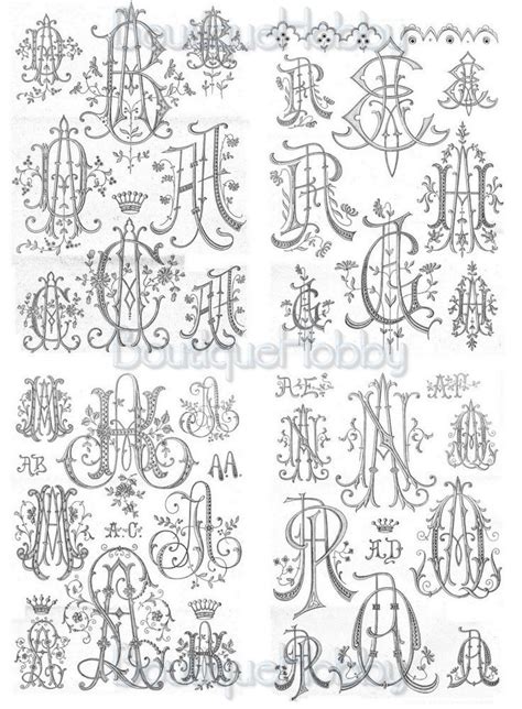 1000 Victorian Vintage Monogram Fonts Embroidery Designs Etsy