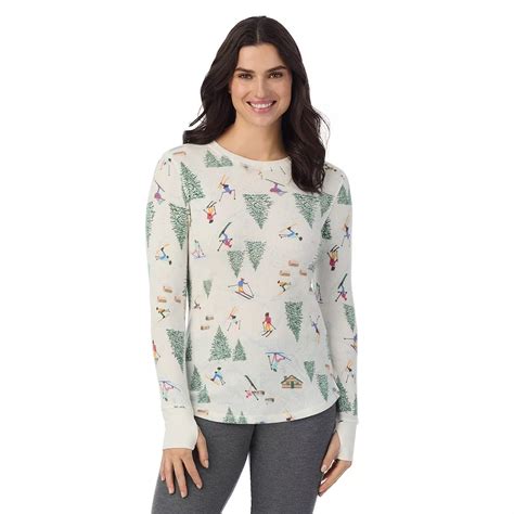 Womens Cuddl Duds® Cozy Stretch Thermal Long Sleeve Crew Top