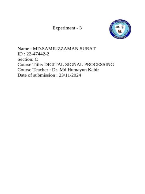 Dsp Lab 3 Pdf