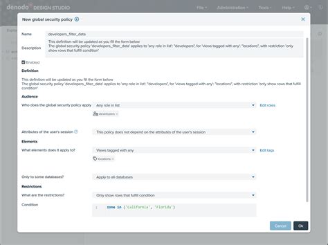 Global Security Policies — Virtual Dataport Administration Guide 80