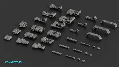 Spaceship Kitbash Pack Flippednormals