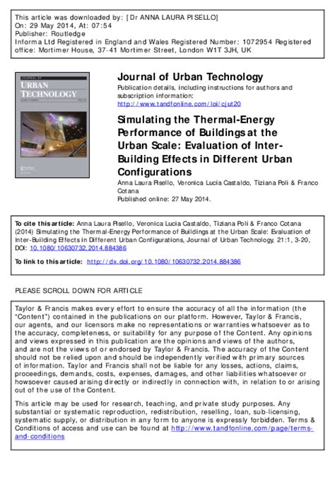 Pdf Simulating The Thermal Energy Performance Of Buildings At The