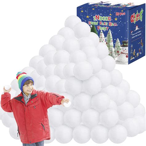120 Pack Fake Snow Balls Soft Snow Ball Fight Set Plush