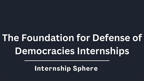 Fdd Internships 2025 The Foundation For Defense Of Democracies
