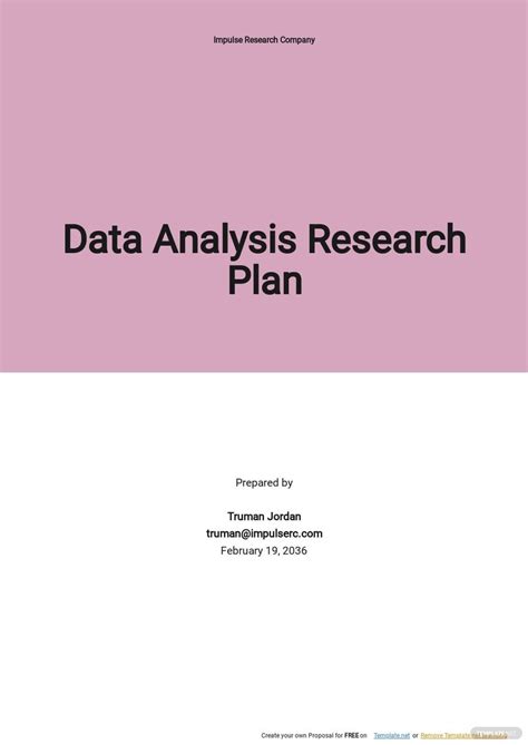 Data Analysis Plan Template Google Docs Word Apple Pages Template Net