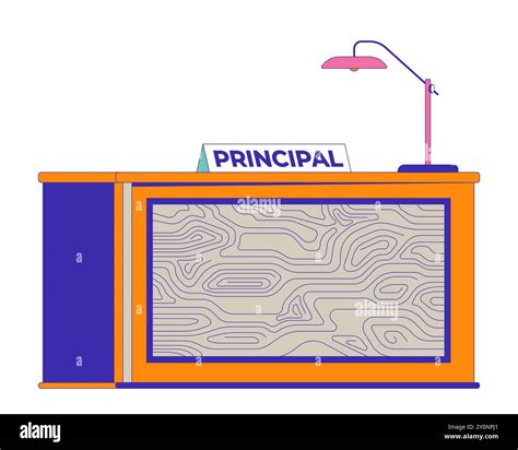 school principal desk 2d cartoon object stock vector image and art alamy