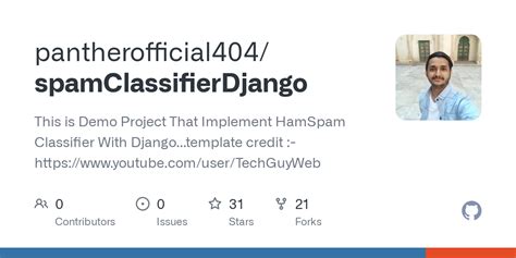 Github Pantherofficial404spamclassifierdjango This Is Demo Project That Implement Hamspam