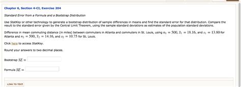 Solvedchapter Section 4 Ci Exercise 204 Standard Error From Formula