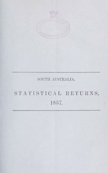 sa statistical returns south australia 1857 chief secretary sa