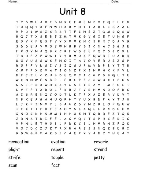 Unit 8 Word Search Wordmint