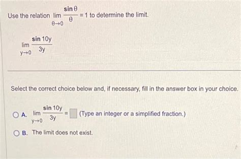 Solved Use The Relation Lim Theta Rightarrow 0