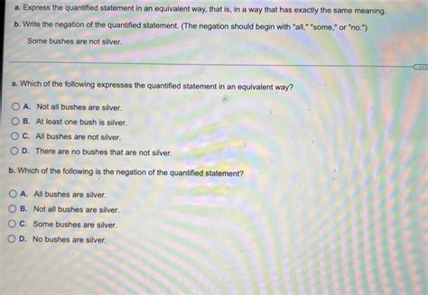 Solved A Express The Quantified Statement In An Equivalent