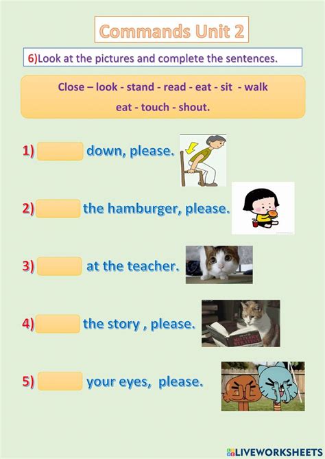 Classroom Commands Ii 2nd Grade Worksheet Classroom Commands 2nd