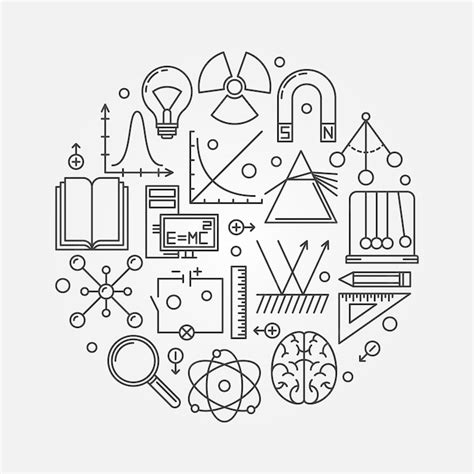 Premium Vector Physics Vector Science Concept Round Illustration In