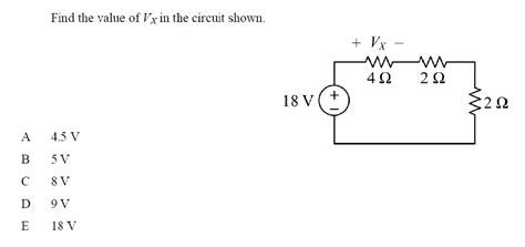Solved Find The Value Of Vx In The Circuit Shown Chegg Com