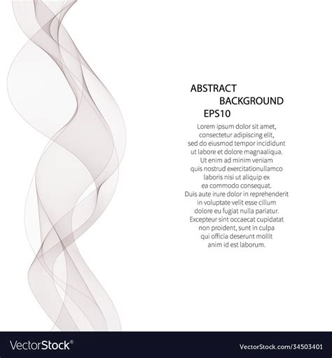 Abstract Smooth Gray Wave Curve Flow Grey Vector Image