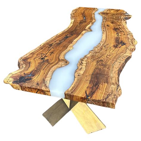 Epoxy Resin Modern Dining Table River Wood Live Edge Table For Sale At 1stdibs