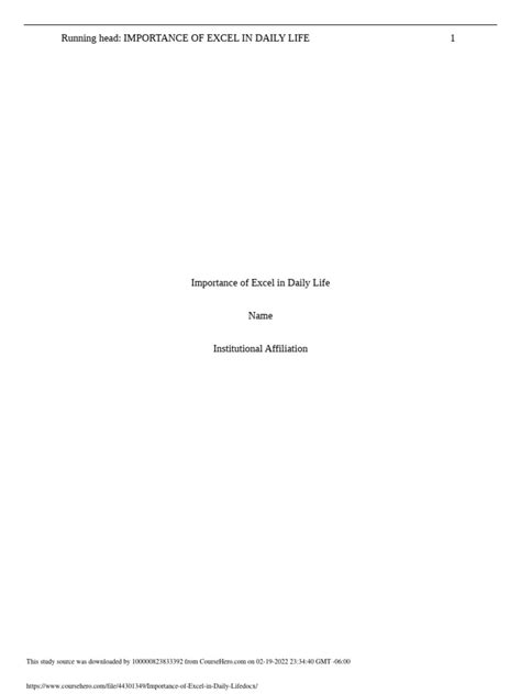 Importance Of Excel In Daily Life Download Free Pdf Microsoft Excel