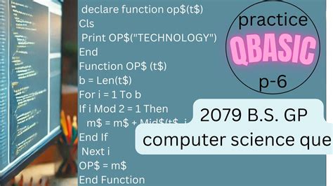 Qbasic Programming Practice With Questions 2079 Bs Gpfor See