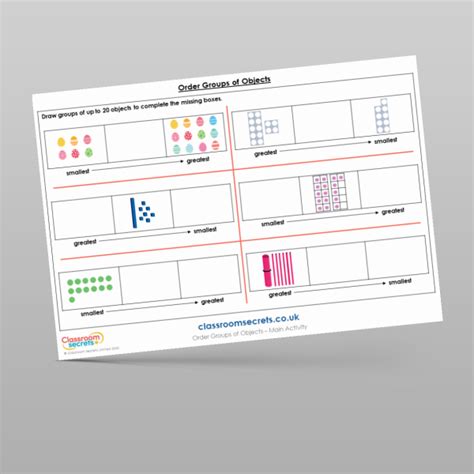 Year 1 Order Groups Of Objects Main Activity Resource Classroom Secrets