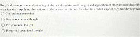 Solved Rubys Ideas Require An Understanding Of Abstract