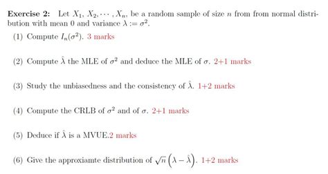 Solved Exercise 2 Let X1 X2 ⋯ Xn Be A Random Sample Of