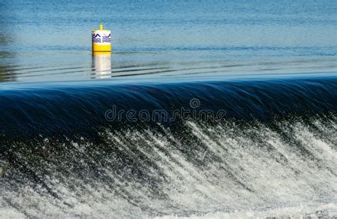 Buoy At A Small Waterfall At The River Regen Stock Image Image Of