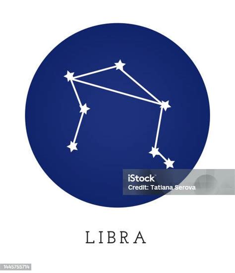 천칭자리 별자리 어두운 파란색 밤하늘 벡터 삽화에 흰색 별 동부 별자리 조디악 기호 천칭 자리 마술사 밀교 타로 카드 기호 점성술 천체 별표 디자인 요소 동쪽에 대한 스톡
