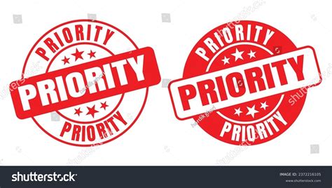 Priority Rounded Vector Symbol Set On Stock Vector Royalty Free