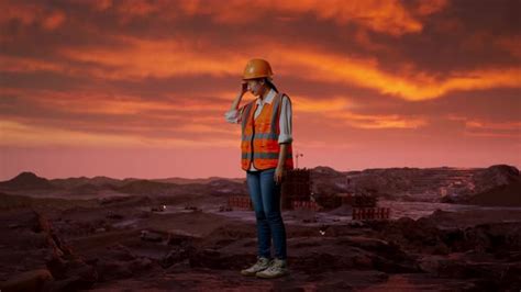 Asian Female Engineer Having A Headache While Working At Construction