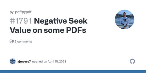 negative seek value on some pdfs · issue 1791 · py pdf pypdf · github