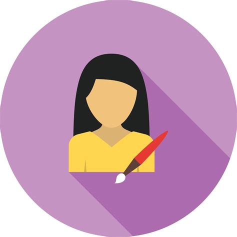 Woman In Art Flat Long Shadow Icon Vector Art At Vecteezy