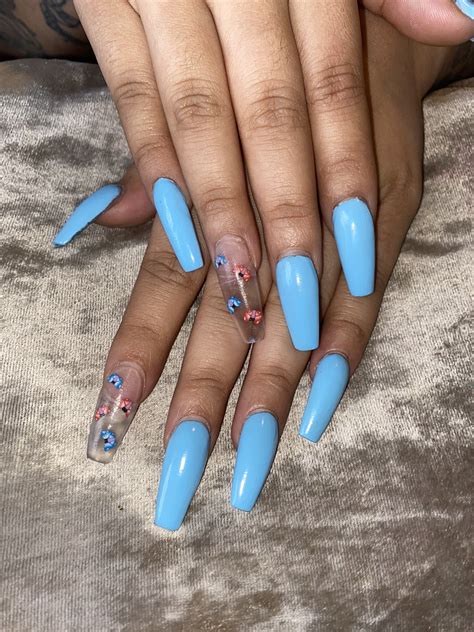 Gender Reveal Nails Gender Reveal Nails Nails Ballerina Nails