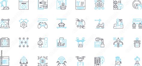 Automation Engineering Linear Icons Set Robotics Mechatronics