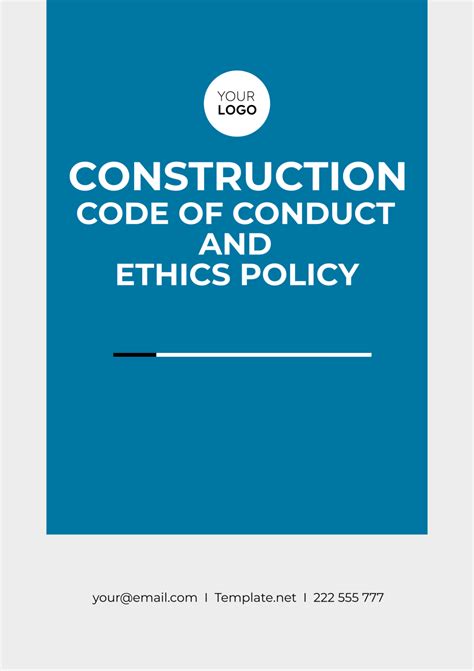 Contractor Code Of Conduct Template