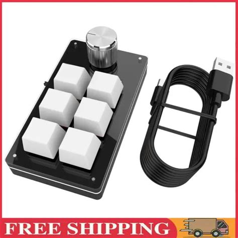 6 KEY 1 Knob Programming Macro Custom Knob Keyboard Mechanical Keypad White USB EUR 16 00