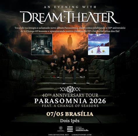 Dream Theater 40th Anniversary Tour Parasomnia 2026 Brasília