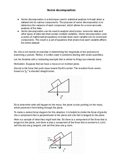 Role Of Vector Decomposition In Data Analysis Edubirdie