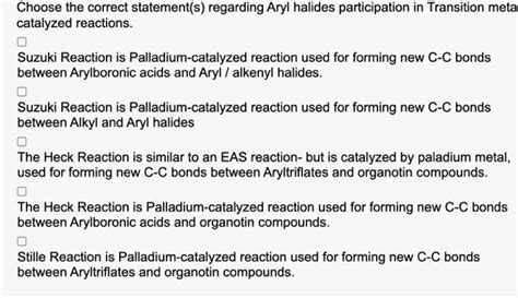 solved choose the correct statement s regarding aryl