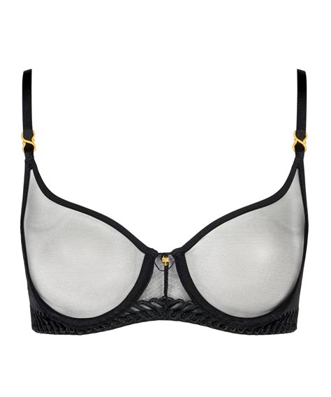 Sheer Emotion Black Underwired Half Cup Bra Juste Moi
