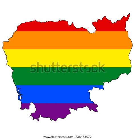 High Detailed Vector Map Pride Flag Stock Vector Royalty Free
