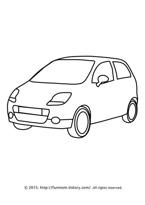 쉬운 자동차색칠공부프린트 Car Coloring Page 자동차 공룡 색칠 공부 유아