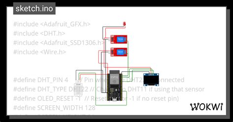 Temp And Oled But Add Relay Module Wokwi ESP32 STM32 Arduino Simulator