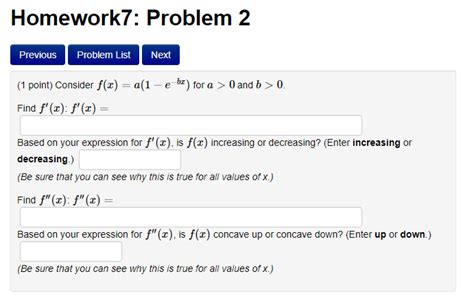 Solved 1 Point Consider F X A 1ebx For A 0 And B 0 Chegg Com