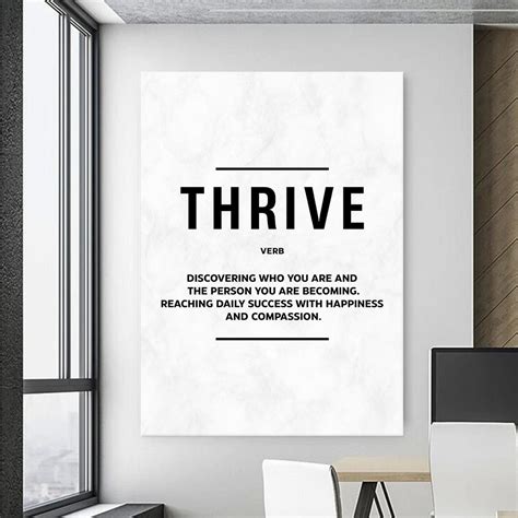 Thrive Definition Inspirational Print Office Decor Success Mindset